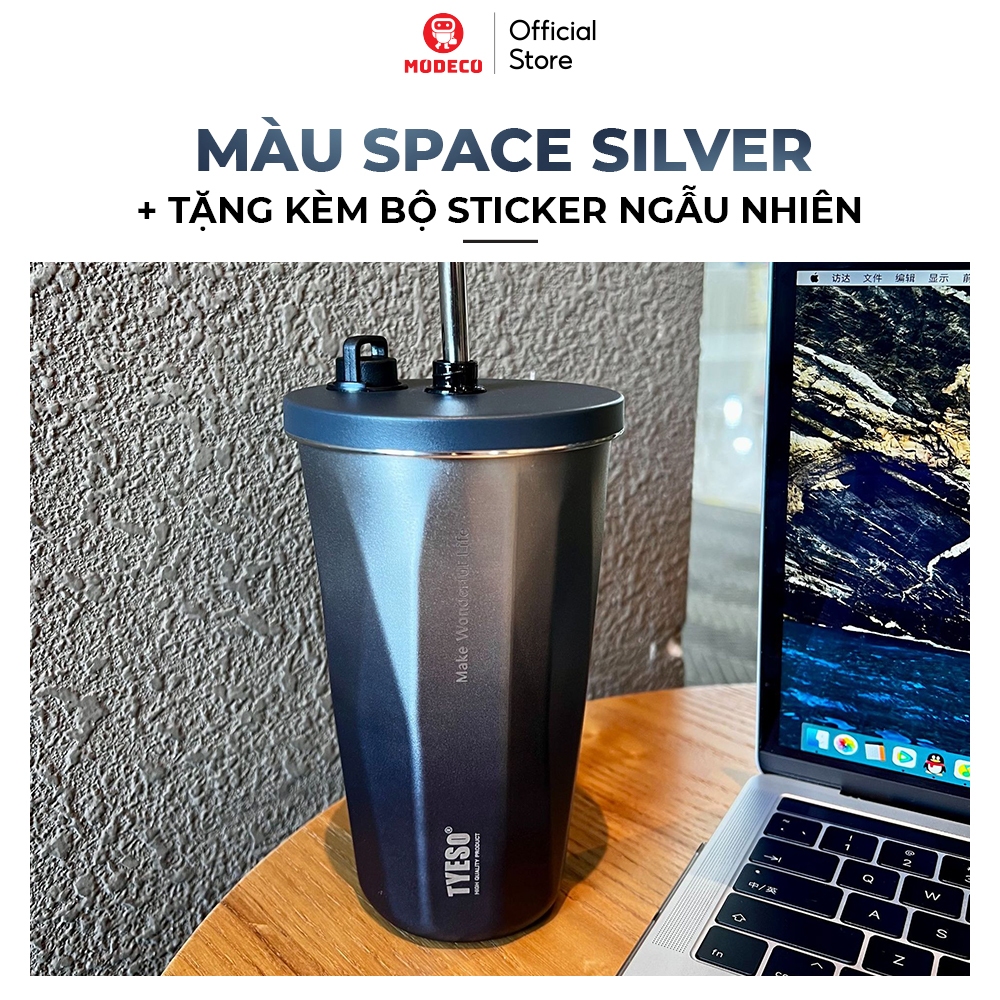 Ly Giữ Nhiệt Cao Cấp Tyeso 600ml, Cốc Giữ Nhiệt Có Ống Hút Modeco - Chất Liệu Inox 304 giữ lạnh ...