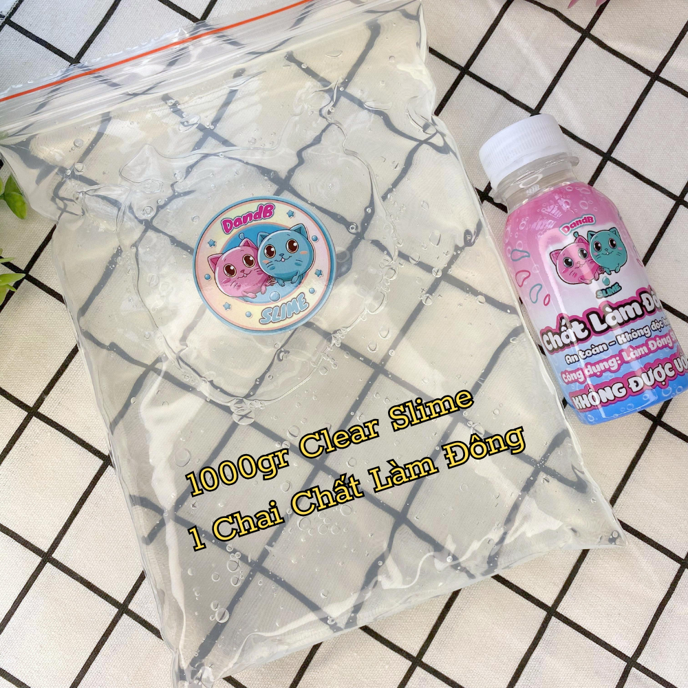 1KG Clear Slime - Base Slime Cơ Bản Mềm Dẻo Kèm Chai Chất Làm Đông ...