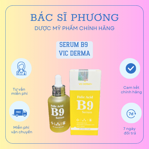 CHÍNH HÃNG | Serum B9 Vic Derma Folic Acid Phục Hồi Trẻ Hóa Vicderma ...