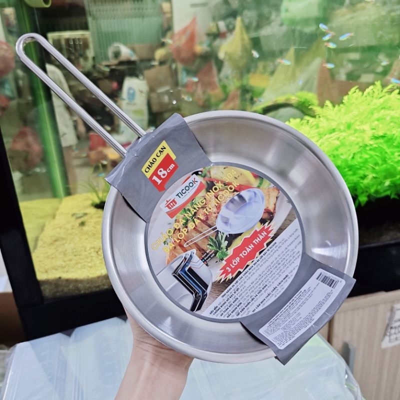 Chảo inox 304 3 lớp đáy từ tay cầm gọng ticook | Shopee Việt Nam
