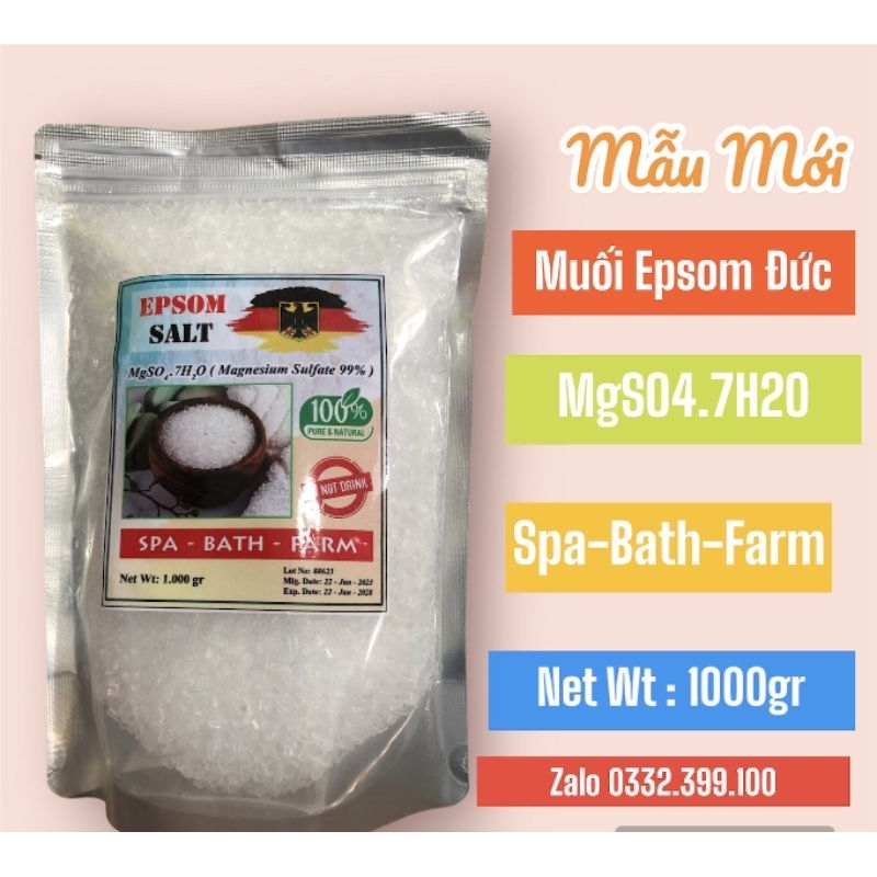 1kg Muối Epsom Salt ( MgSO4) Deltasol Đức 99% Tinh Thể Hạt Tan Hoàn ...