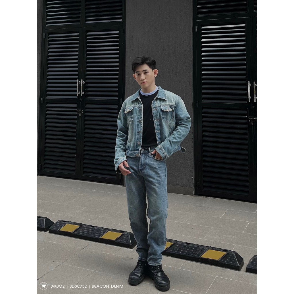 Áo Khoác Jean Nam Croptop Fit Màu Xanh Wash BỜM SHOP (Beacon Denim cũ ...