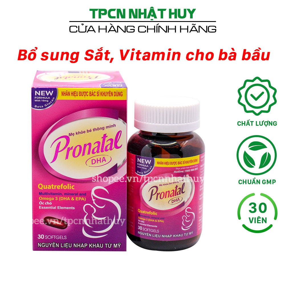 Vitamin tổng hợp cho bà bầu Pronatal DHA bổ sung Sắt, DHA, Vitamin ...