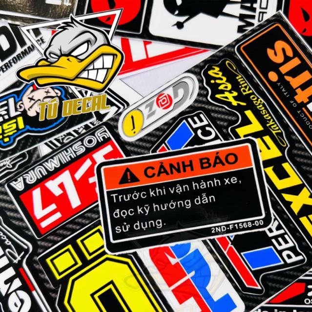 Tem Sticker Logo Cảnh Báo Vận Hành Xe, Tem Dán Trang Trí Mọi Nền Màu ...