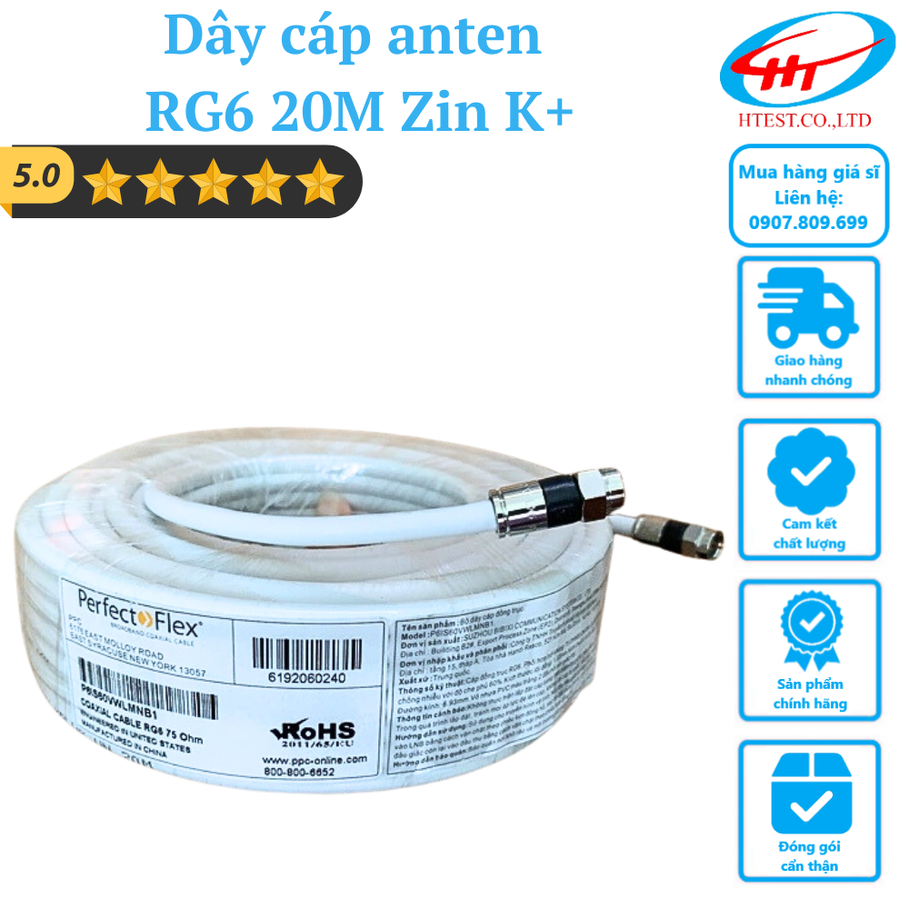 DÂY CÁP RG6 20M Zin K+ - Hàng chính hãng | Shopee Việt Nam
