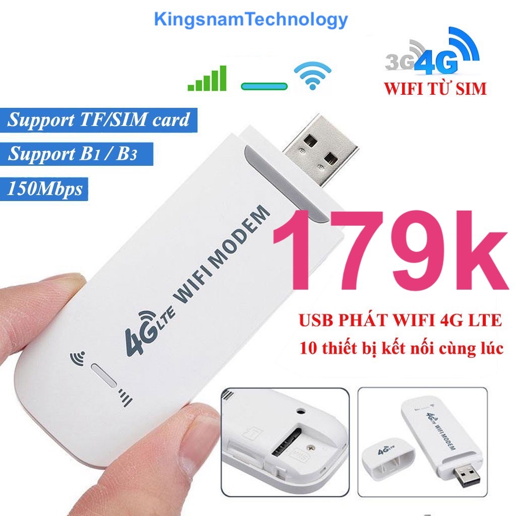 Bộ phát sóng wifi từ sim 4G USB Modem USB phát Wifi 4G LTE từ Sim 4G ...