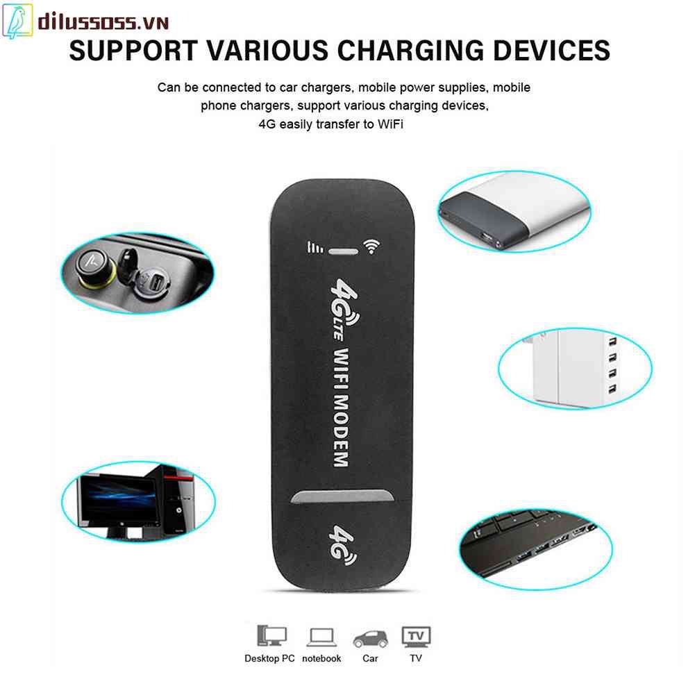 USB 4G LTE phát Wifi từ sim 3G/4G dùng được tất cả nhà mạng - Bộ phát wifi di động USB 3G Dcom ...