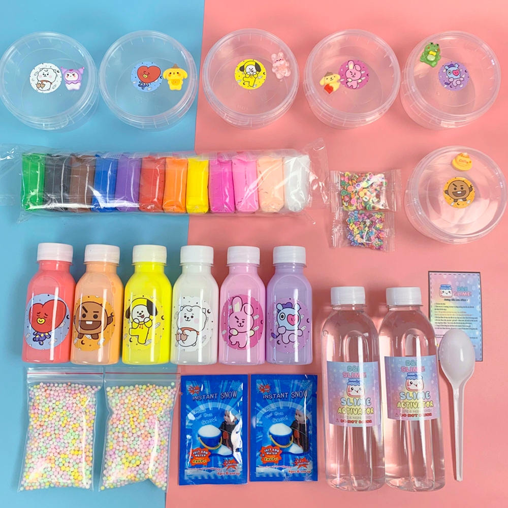 Bộ Kit Làm Slime 40 Món Cao Cấp - Nguyên Liệu đầy đủ làm Slime Bơ,Slime ...