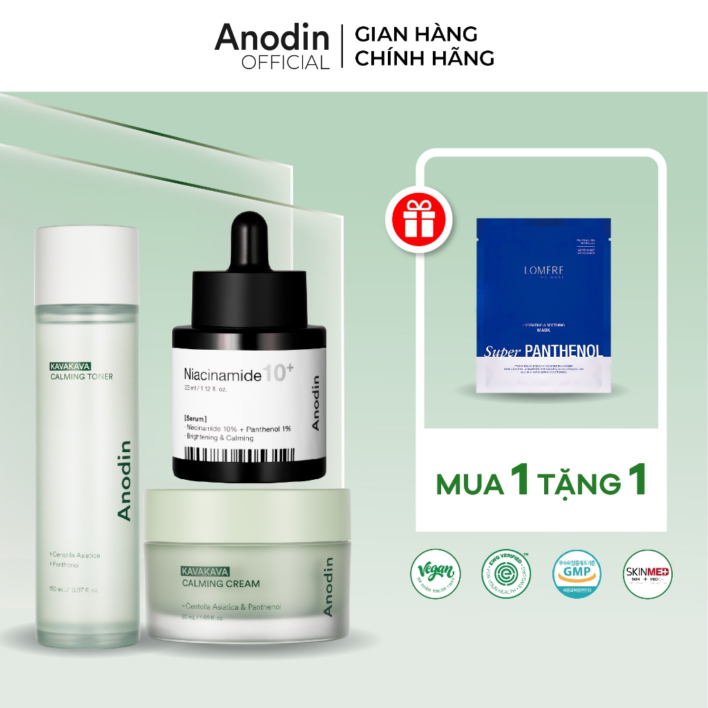 Bộ sản phẩm mờ thâm nám, sáng da và thu nhỏ lỗ chân lông Anodin ...