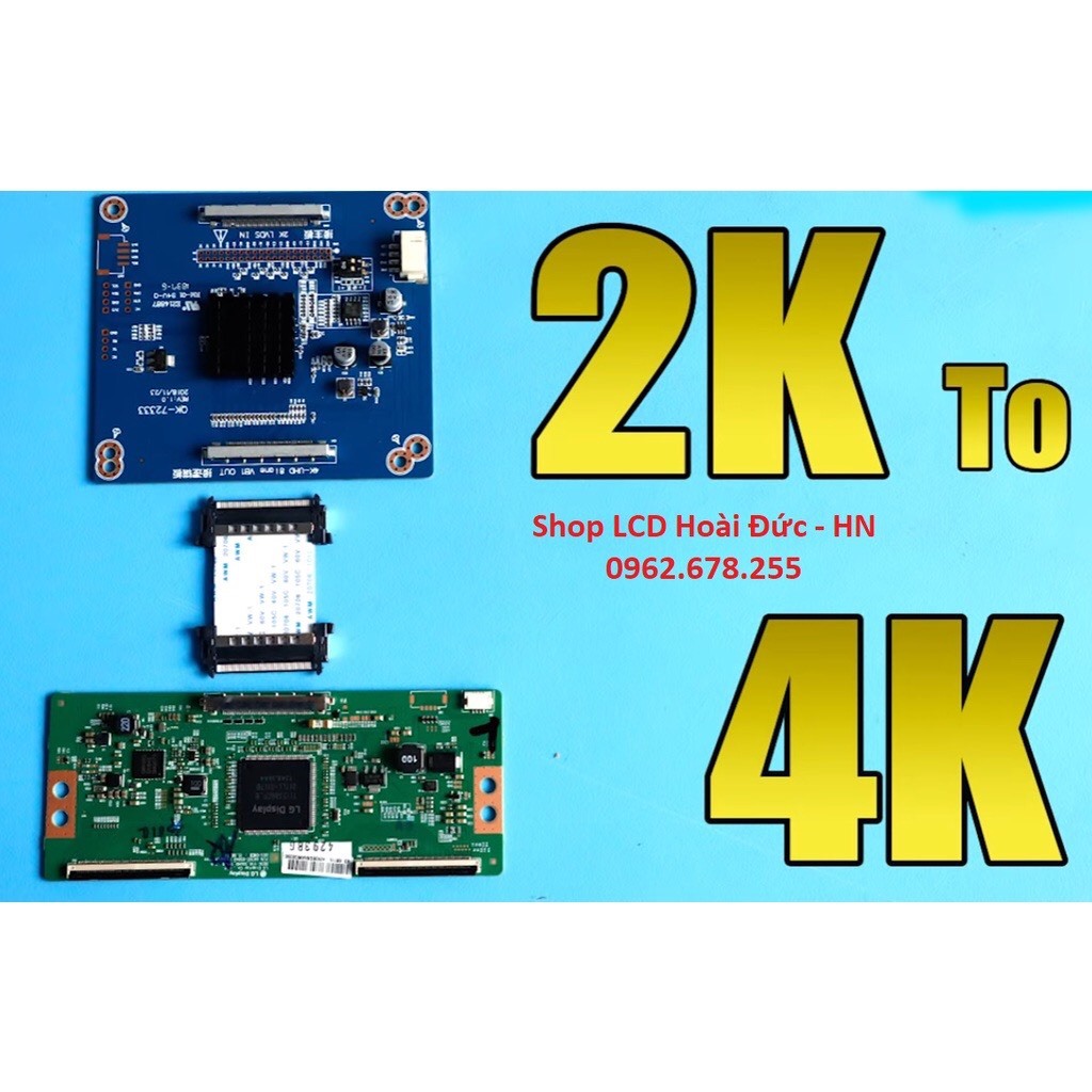 Bo chuyển 2k sang 4k, chuyển tín hiệu LVDS 2K sang 4K, bo chuyển đổi ...