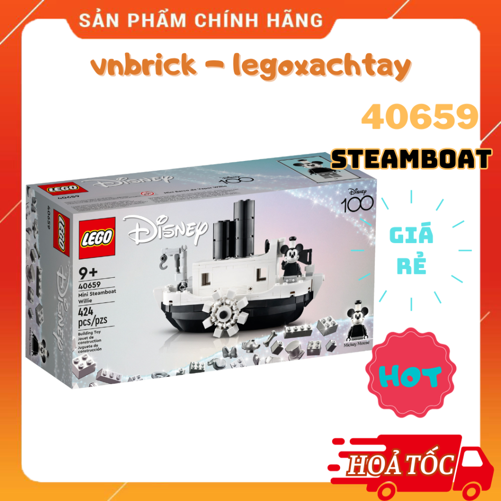 LEGO 40659 Mini Steamboat Willie Tàu Hơi Nước | Shopee Việt Nam