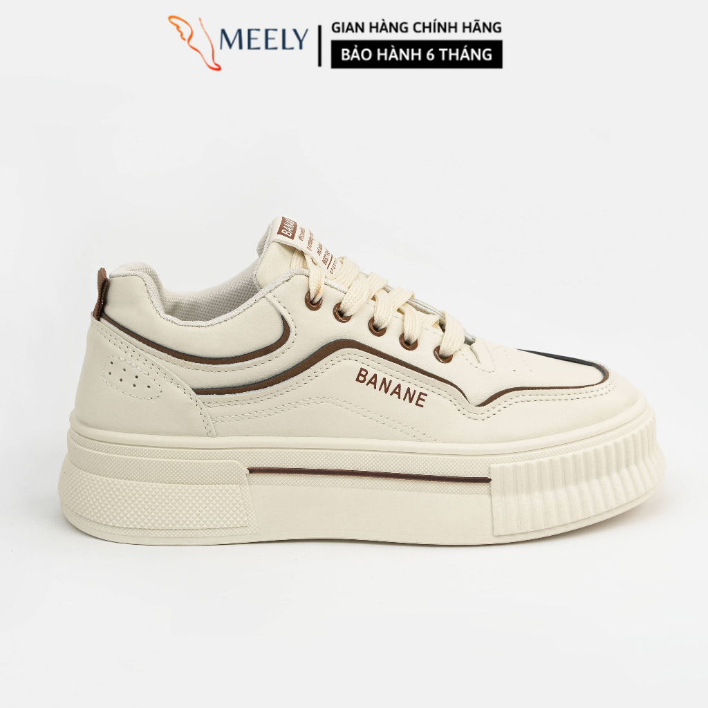 Giày Thể Thao Nữ Trắng Độn Đế MEELY Trẻ Trung, Năng Động Chất Liệu Cao ...