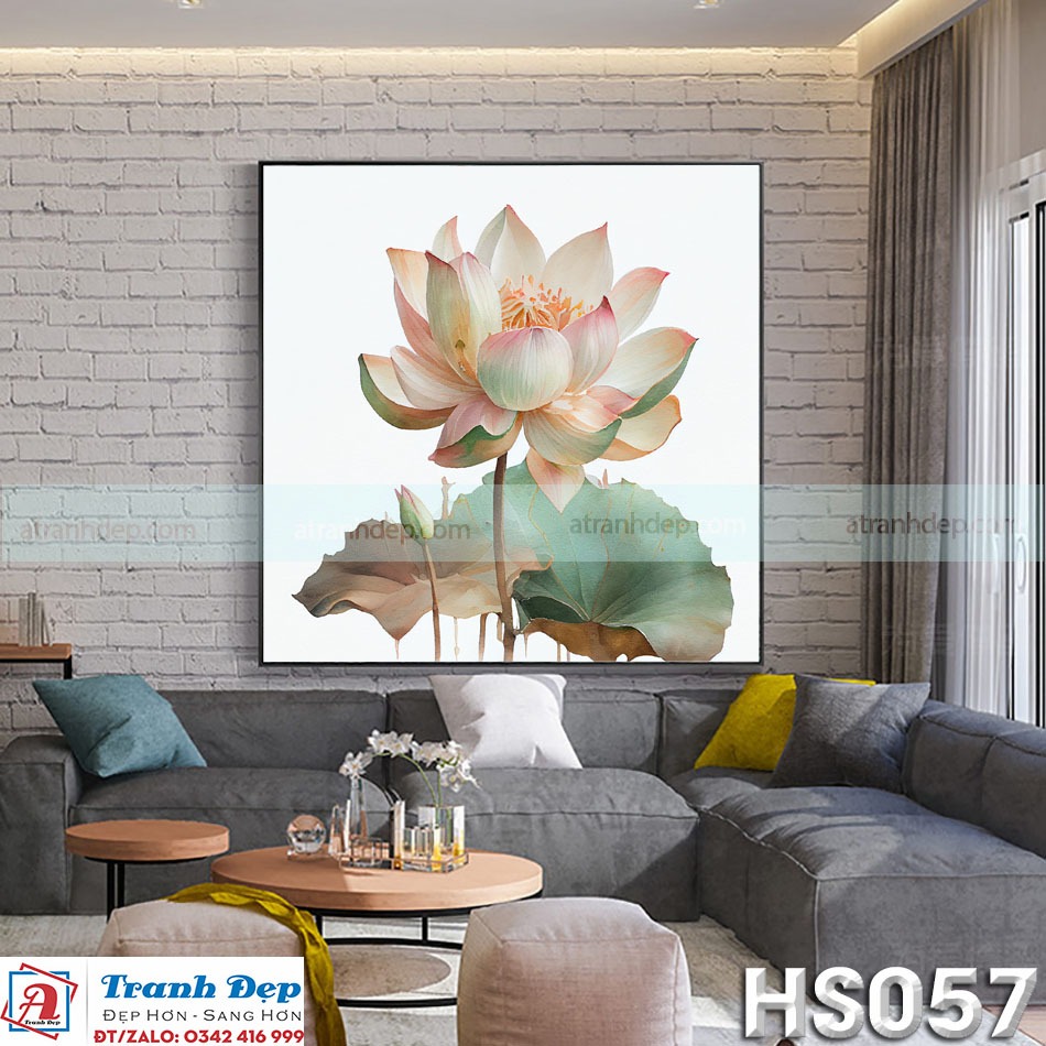 Tranh Canvas Hoa Sen hồng - HS057 | Shopee Việt Nam