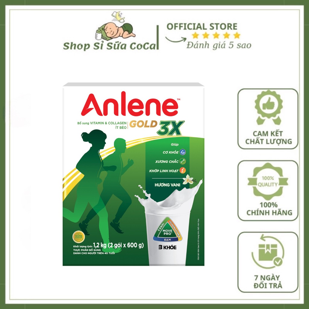 Sữa bột Anlene Gold 3X hộp giấy 1,2kg (trên 40 tuổi) | Shopee Việt Nam