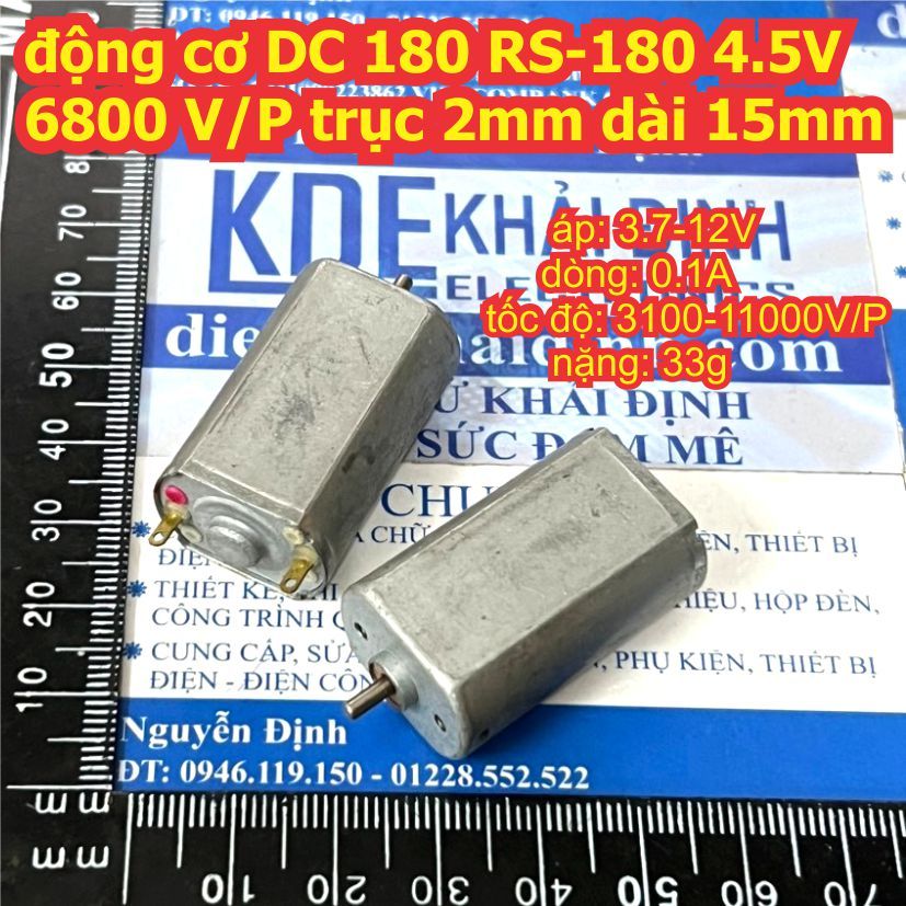 2 cái động cơ DC 180 RS-180 12v 11000 V/P trục 2mm ngắn 5mm kde2584 ...
