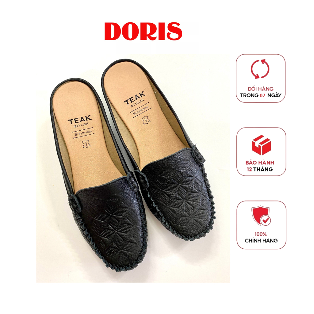 Dép sục nữ da thật đế xuồng 4cm DORIS DR308 - SIZE CHUẨN- CÓ BẢO HÀNH | Shopee Việt Nam
