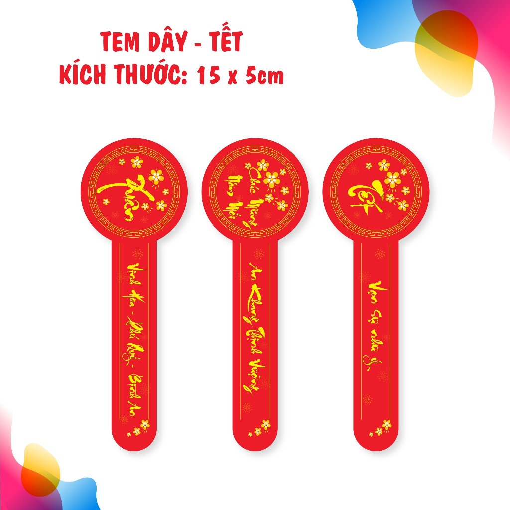 tem nhãn tết nhiều size combo 12 tem | Shopee Việt Nam