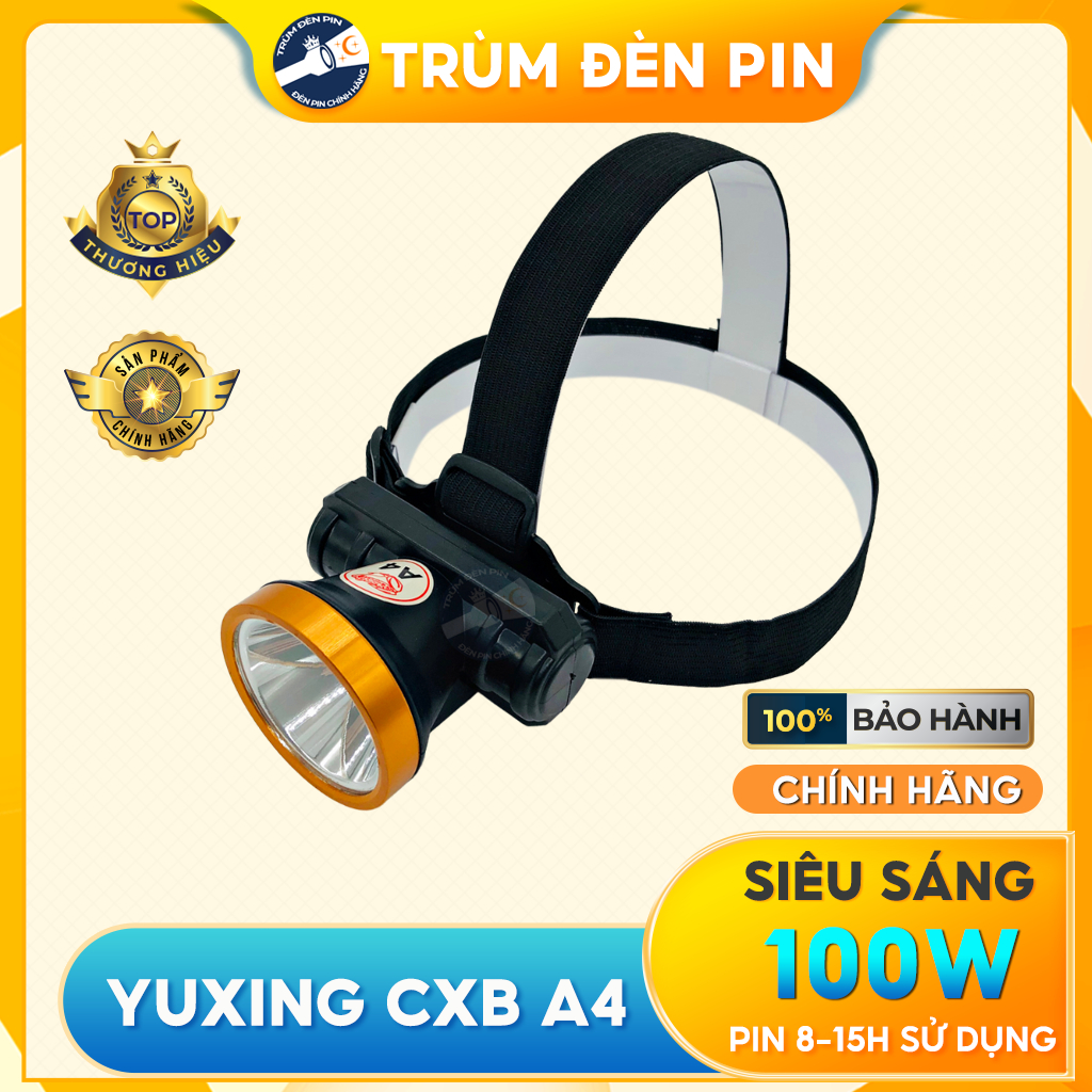 Đèn pin đội đầu siêu sáng 100W YUXING CXB A4 LED đèn đeo đầu lấy ráy ...