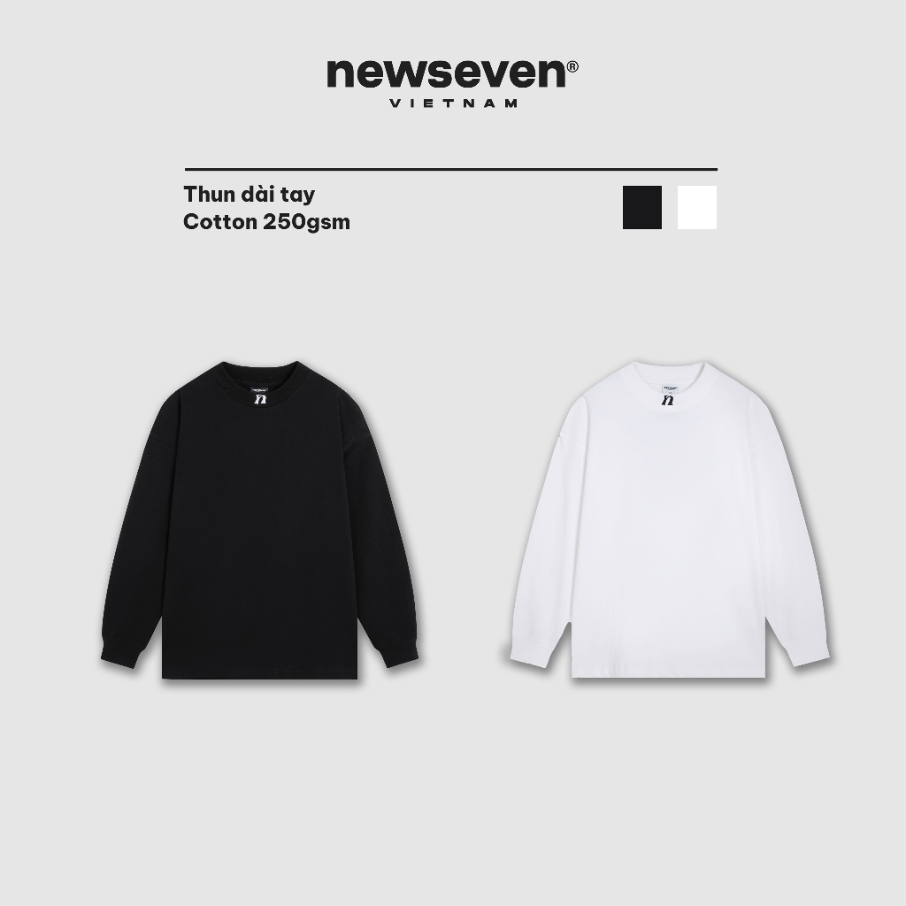 Áo Dài Tay NEWSEVEN Long Sleeve High Collar Tee Basic AT.264 | Shopee ...