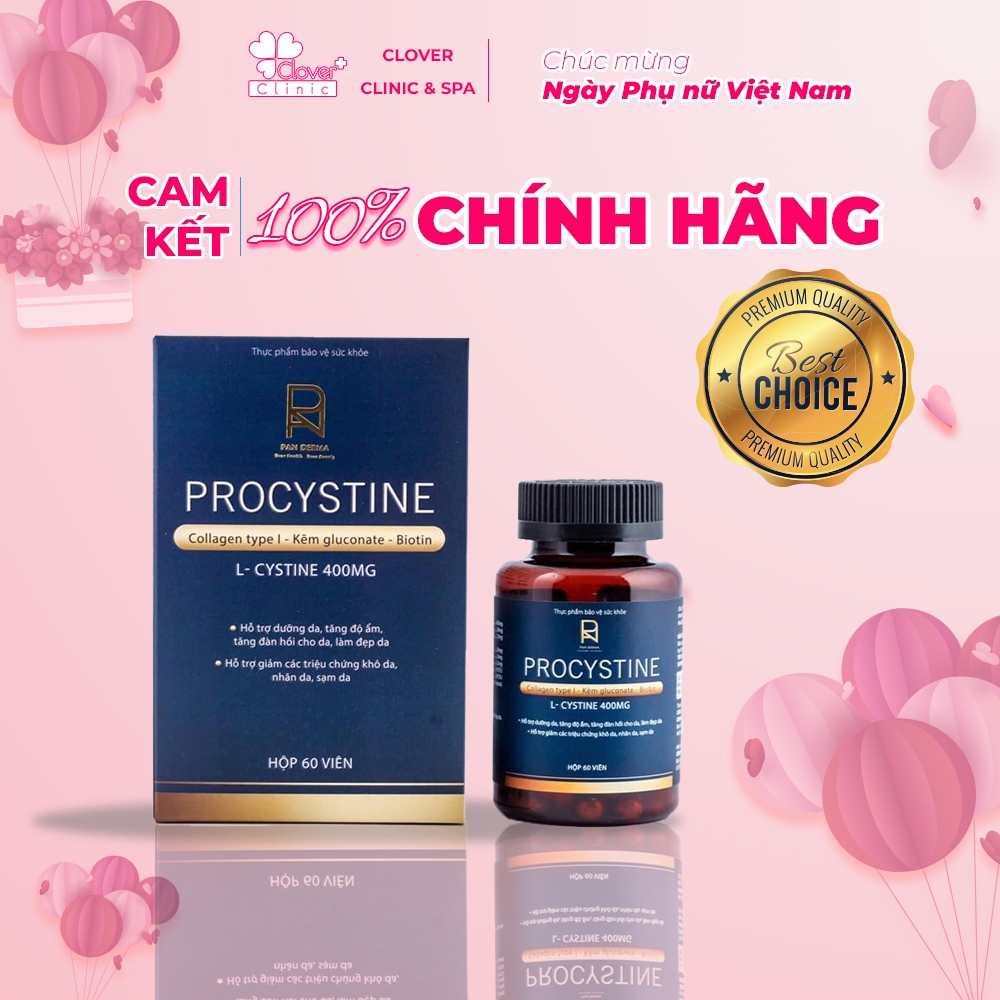 Viên uống hỗ trợ dưỡng da, tăng độ ẩm Procystine L- cystine 400mg 60 ...