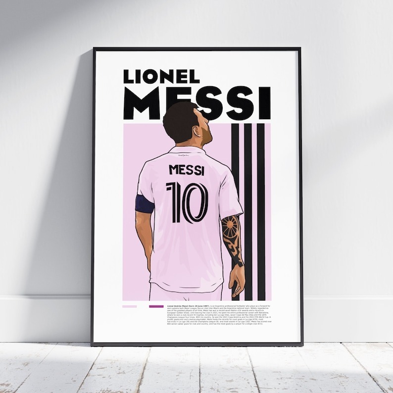 Lionel Messi Inter Miami Football Player Portrait Print | Shopee Việt Nam