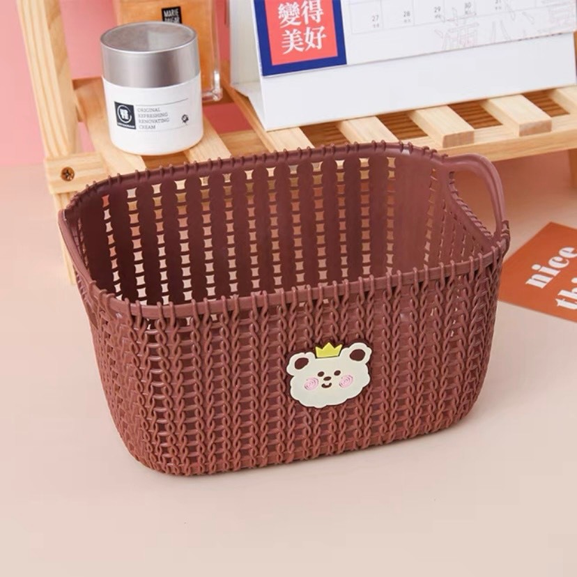 MEOWU Rổ Nhựa Mini Để Bàn Xinh Xắn, Đựng Sticker, Washi Để Bàn Trang ...