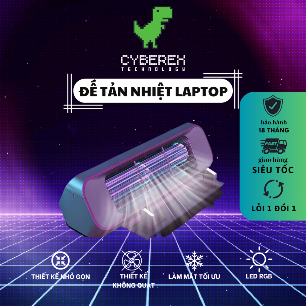 Đế tản nhiệt Gaming cải tiến gắn lưng CYBEREX X1 làm mát siêu tốc ...