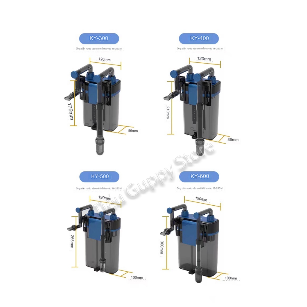 Máy Lọc Treo MARINE KY300, KY400, KY500, KY600 - Kiểu dáng đẹp và nhỏ ...
