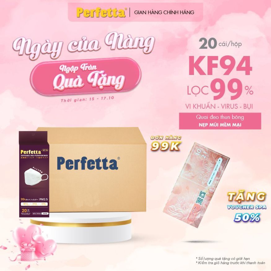 Thùng 200 Cái Khẩu Trang Y Tế Cao Cấp Perfetta KF94, Thanh Nẹp Mũi Mềm ...