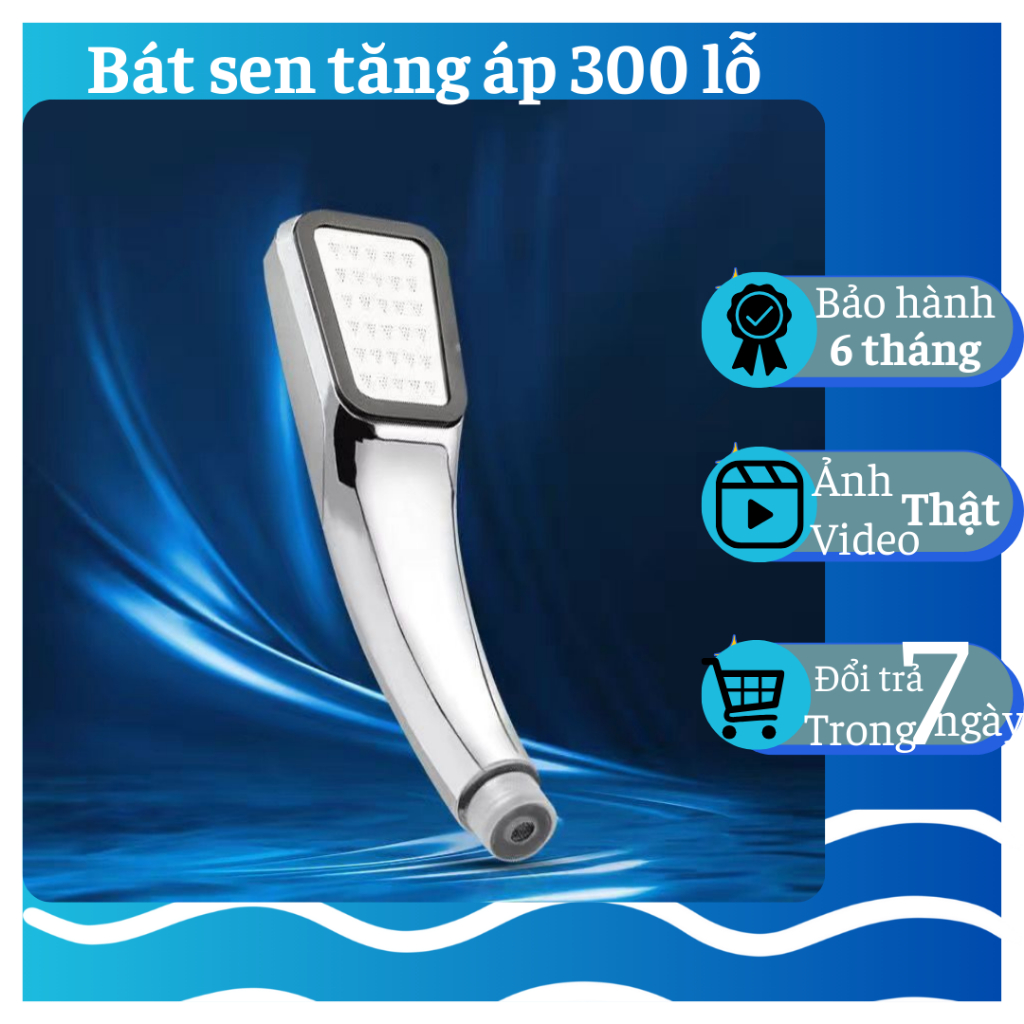 Đầu vòi sen, tay sen tăng áp vuông, bộ vòi hoa sen tăng áp mặt vuông ...