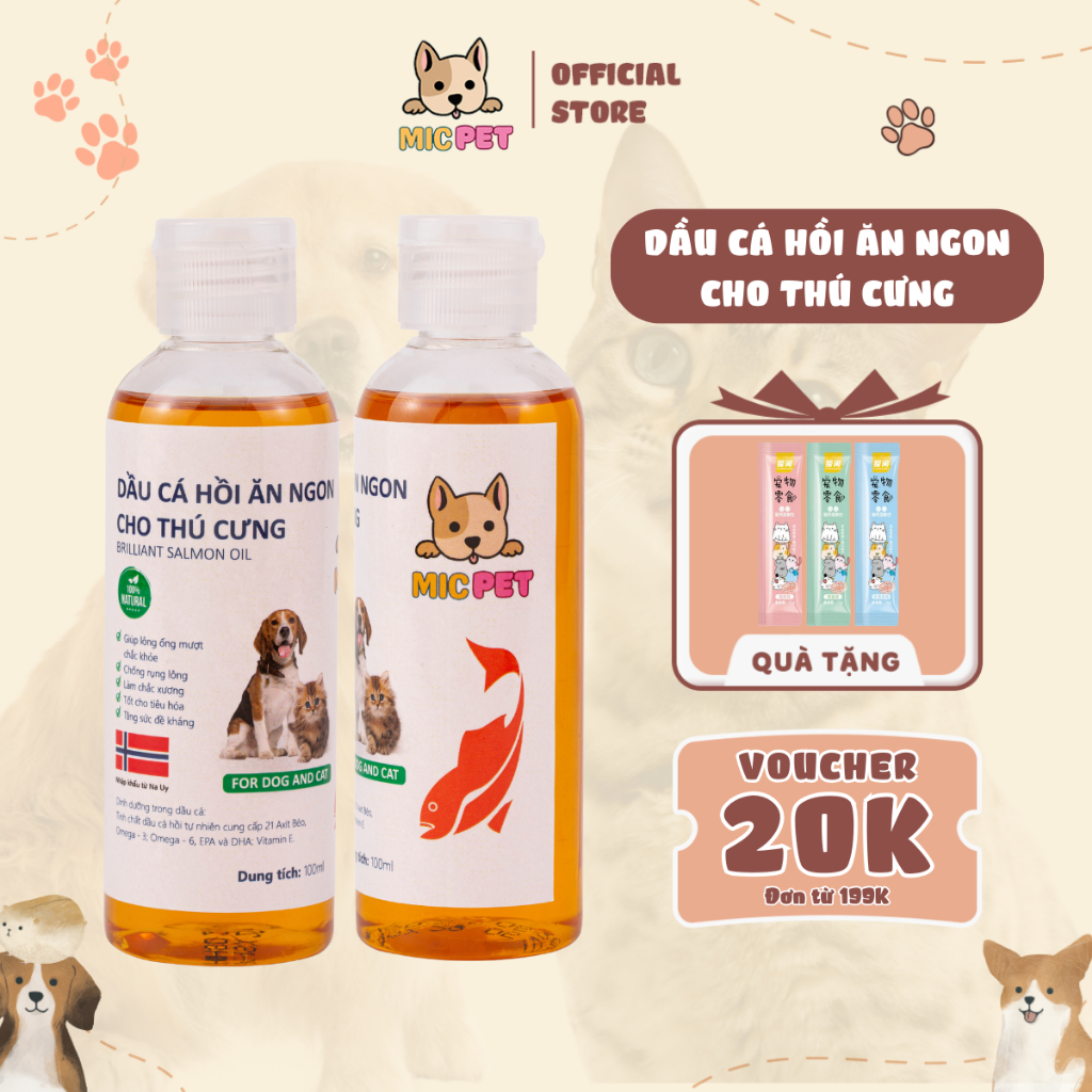 Dầu cá hồi MicPet tăng đề kháng và dưỡng lông cho chó mèo Brilliant ...