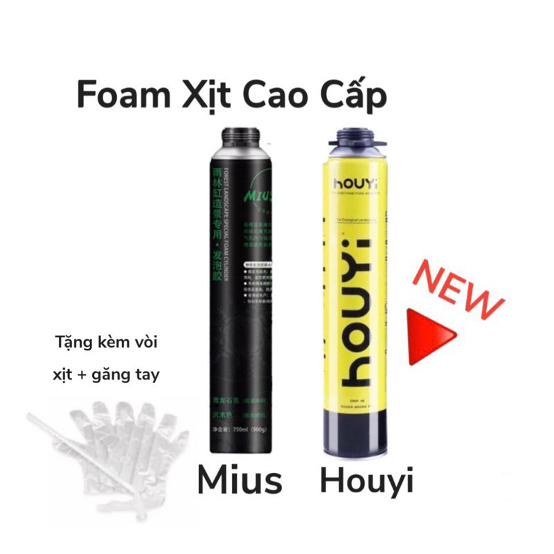 Foam Xịt Mius - Houyi Cao Cấp Cho Bể Cá Bán Cạn (900GRAM) | Shopee Việt Nam