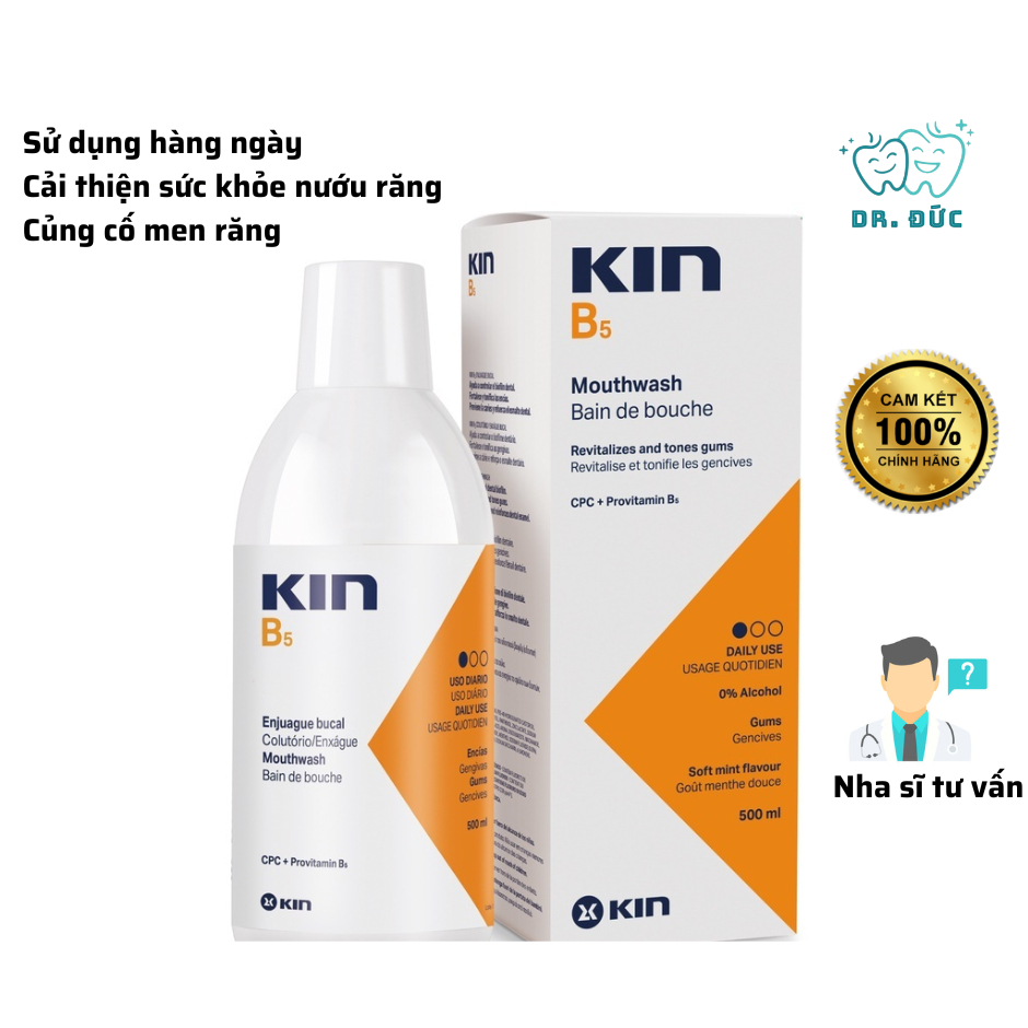 Nước súc miệng KIN B5 Làm sạch mảng bám và phục hồi nướu răng chai ...