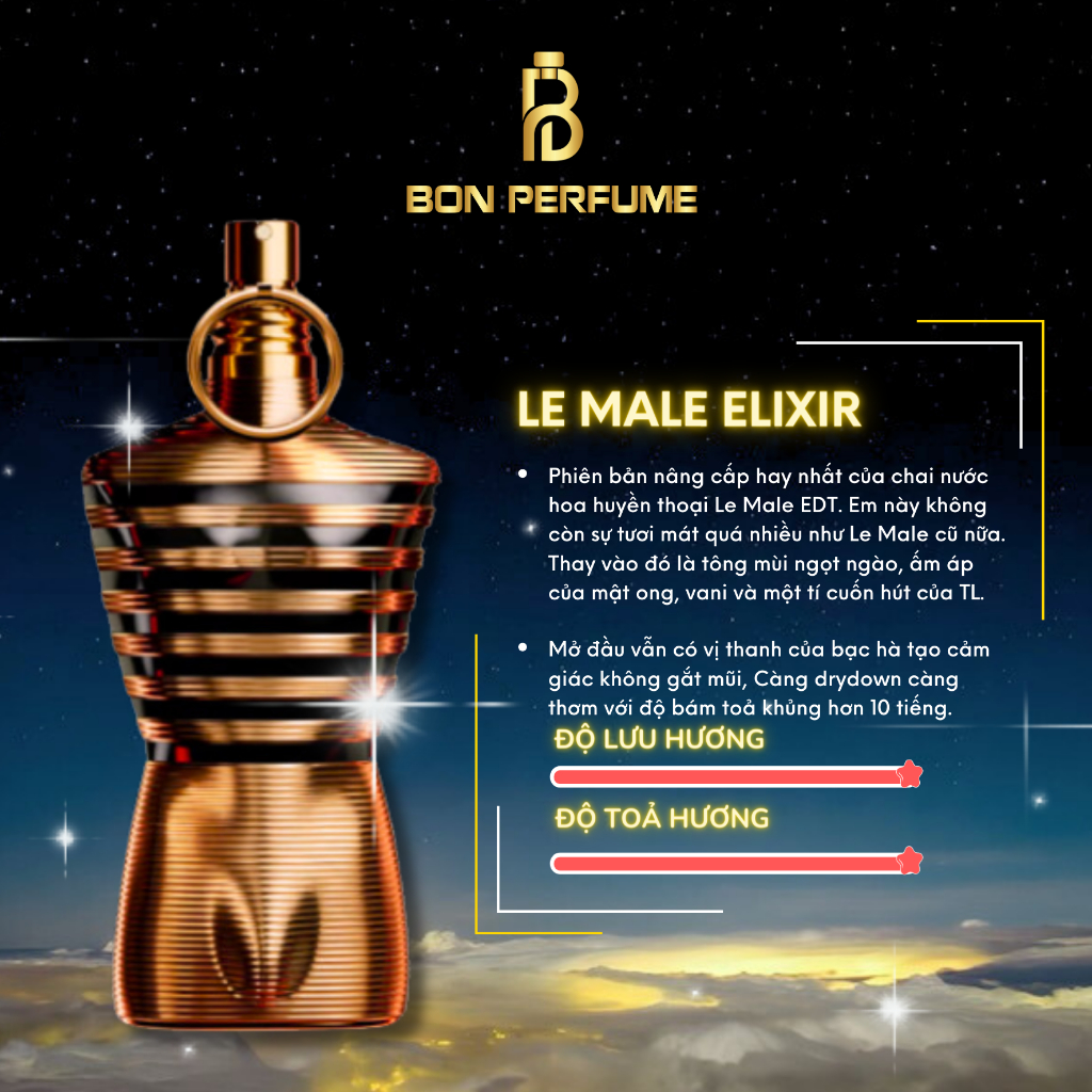 Nước hoa nam Le Male Elixir EDP- Jean Paul 10ml | BON PERFUME | Shopee ...
