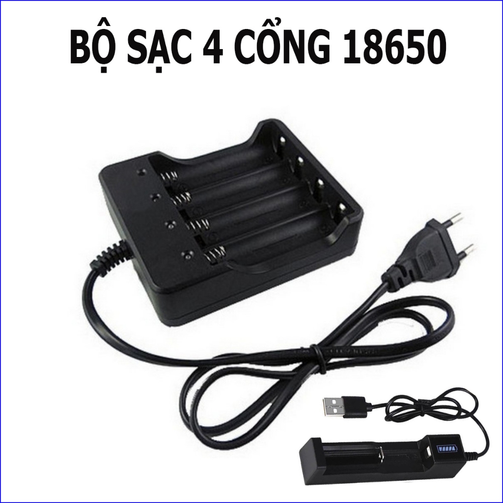 Bộ sạc pin 4 cổng cho Lithium 18650 26650 14500 3.7V / 4.2V đa năng ...