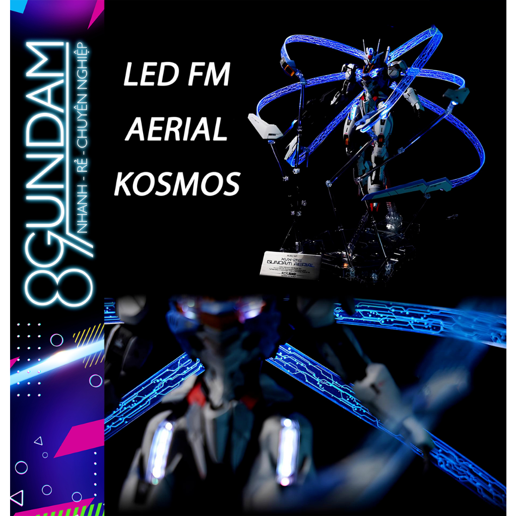[CÓ SẴN] Bộ LED KOSMOS cho FM 1/100 TWFM Aerial Gundam Full Option Set (tặng kèm bảng tên kim ...