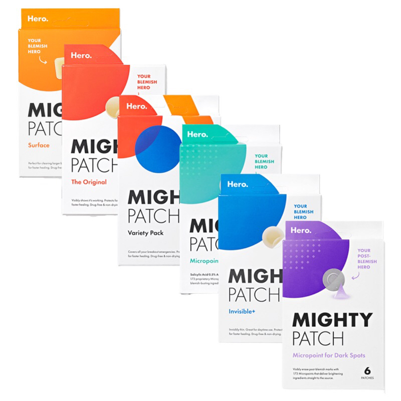Miếng dán mụn Hero Cosmetics Mighty Patch (Original, Invisible, Variety ...