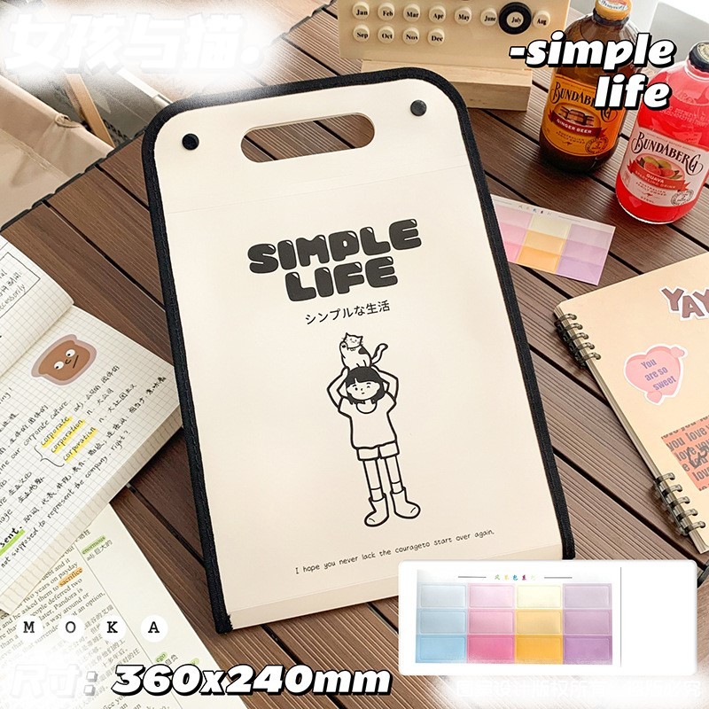 Bìa tài liệu MOKA Simple Life form dọc 13 ngăn viền vải thừng chắc chắn ...