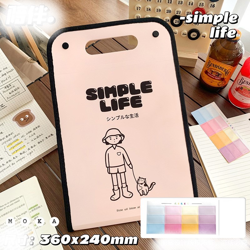 Bìa tài liệu MOKA Simple Life form dọc 13 ngăn viền vải thừng chắc chắn ...