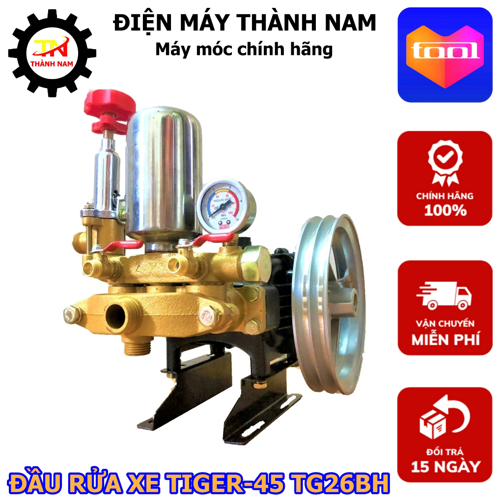 Đầu máy bơm nước rửa xe cao áp Tiger 45 (moden TG26BH) Thái Lan - Bảo ...