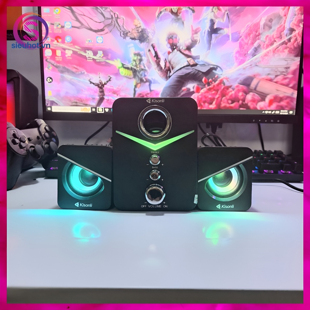 Loa Vi Tính 2.1 KISONLI U3100 Mini Led RGB Có Dây Loa Máy Tính Nghe ...