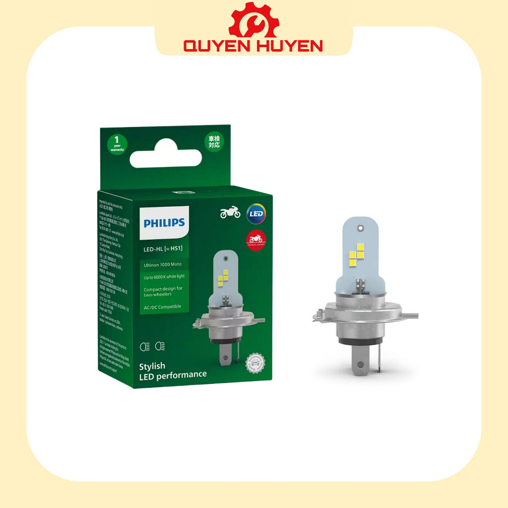 [Chính hãng] Bóng đèn pha LED xe máy Philips M5, H4/HS1 - Dream, Wave, Cub, Future, Lead, Air ...