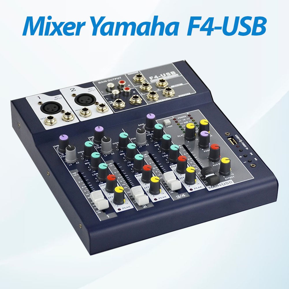 Mixer Yamaha F4-USB, Kết Nối Bluetooth, USB, Giúp Nâng Cấp Âm Thanh Loa Công Suất, Ampli, Loa ...