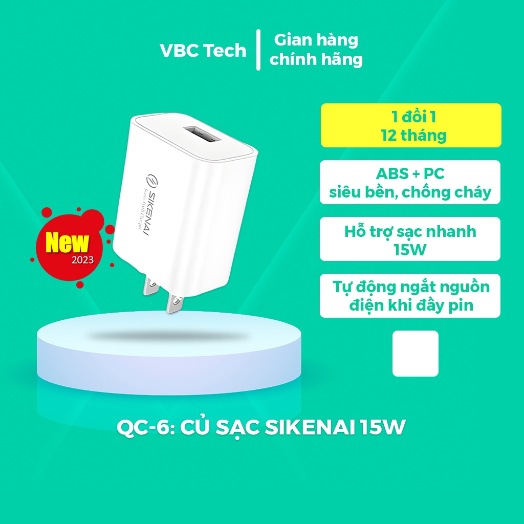 Bộ Sạc Cáp Sikenai QC-6M ( Micro) 15W | Shopee Việt Nam