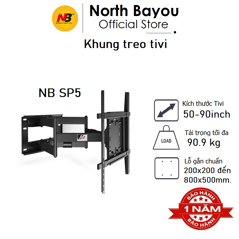 Khung treo Tivi NB SP5 màn hình Từ 50inch - 90inch Tải trọng 90.9 kg ...