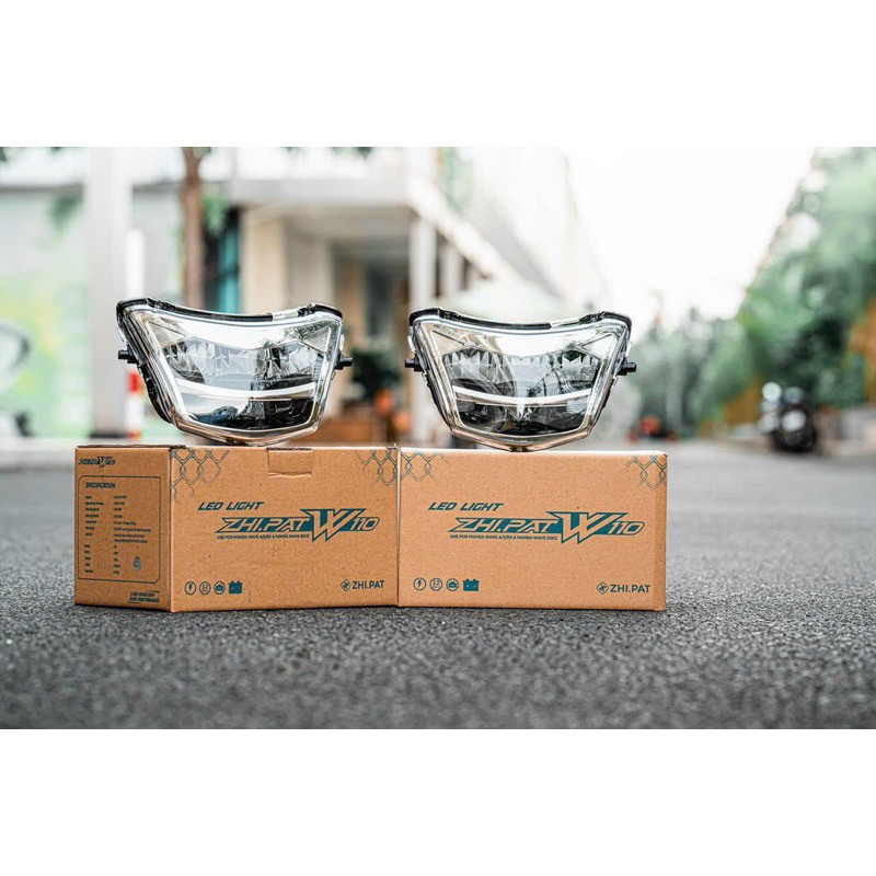 Đèn pha 2 tầng chính hãng zipat wave 50-100-110 màu tím, xanh, đen ...