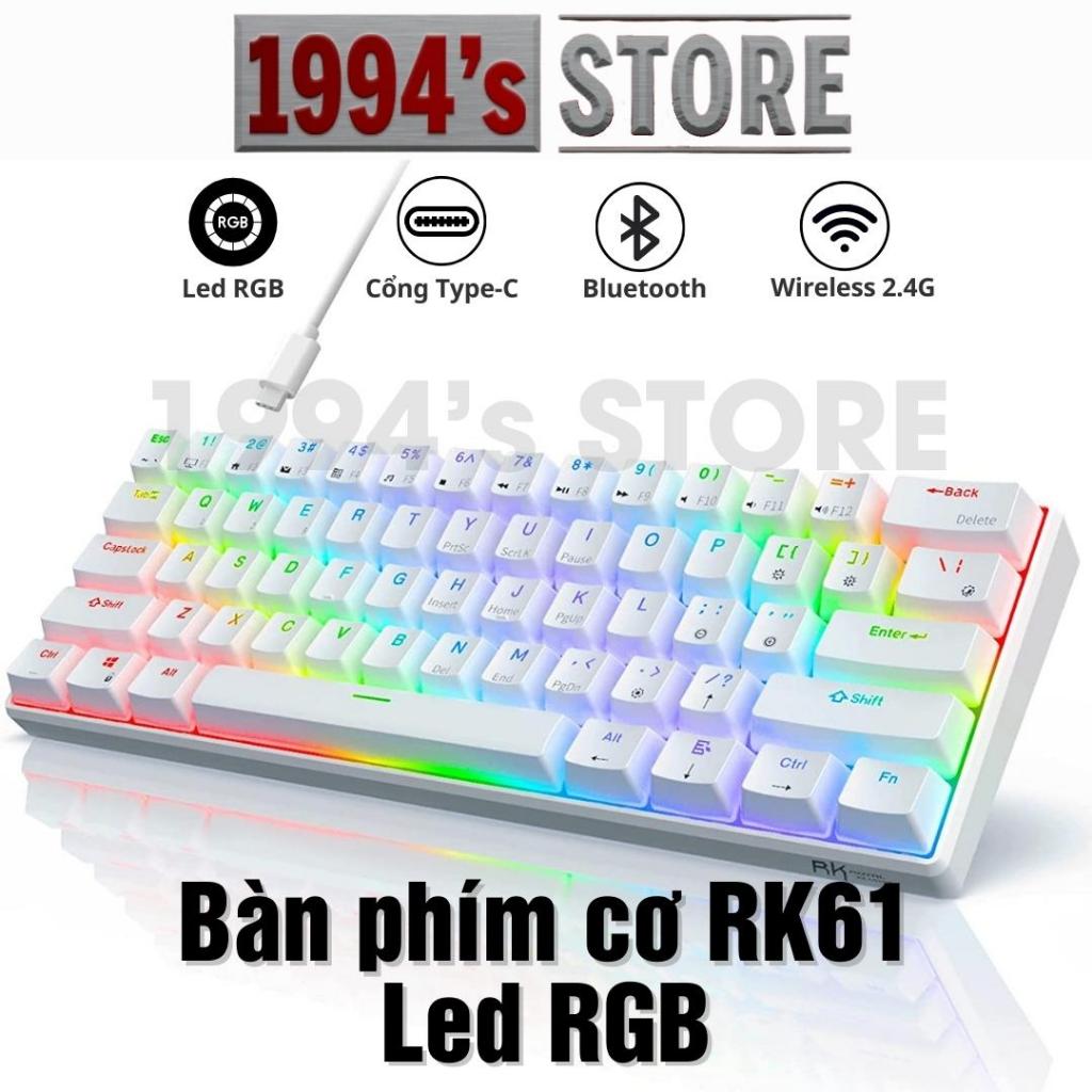 RK61 HOTSWAP - Bàn Phím Cơ Không Dây RK61 Version 4 - LED RGB Custom - Bluetooth 5.1 - Cáp Type ...