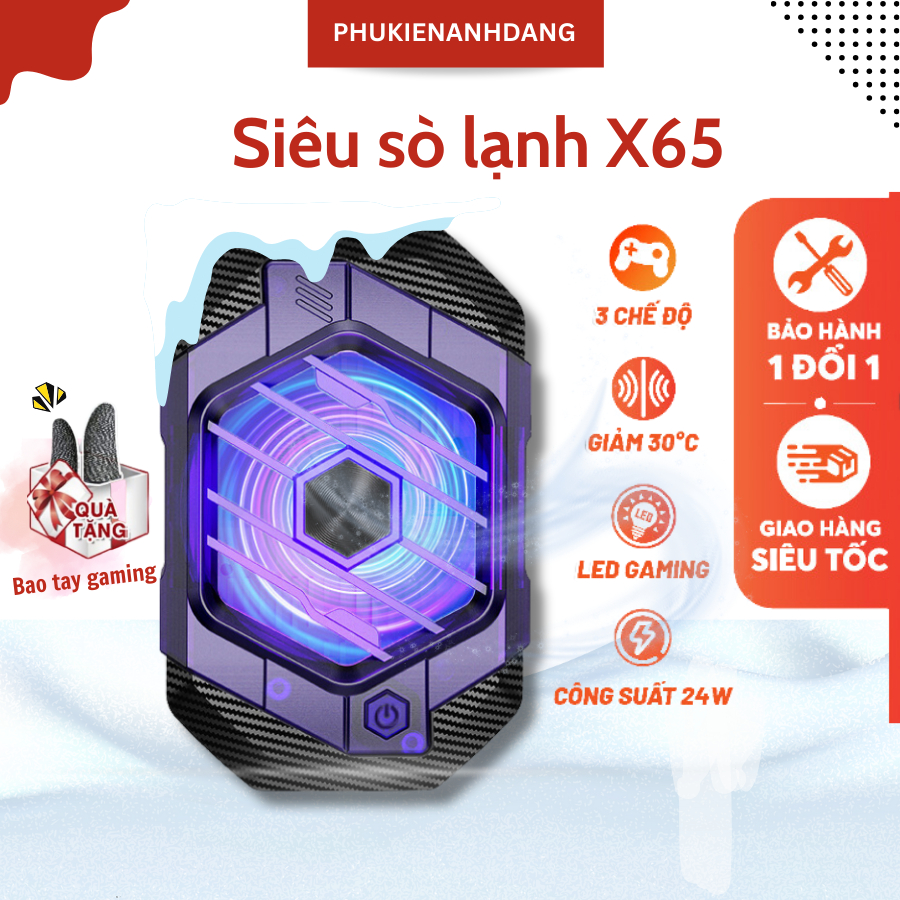 Sò Lạnh X65 Quạt Tản Nhiệt Điện Thoại Chơi Game 24W 3 Chế Độ Làm Mát ...