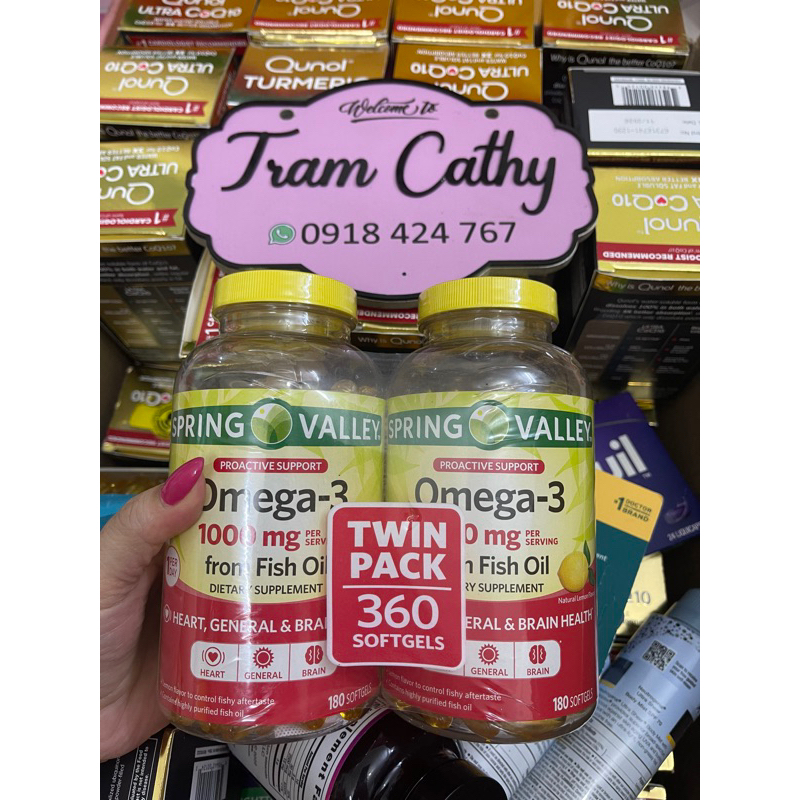Viên Uống Omega_3 1000mg from Fish Oil Spring Valley (645mg EPA/310mg ...