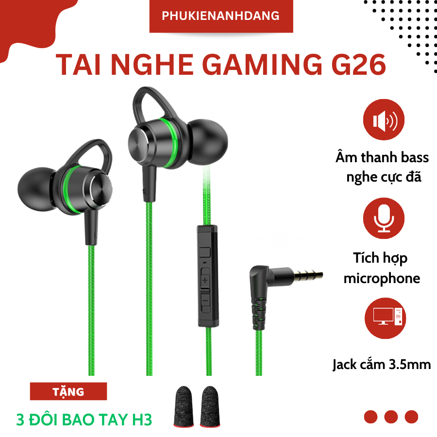 Tai Nghe Chơi Game Có Dây G26, Tai Nghe Gaming Có Mic Cho Điện Thoại ...